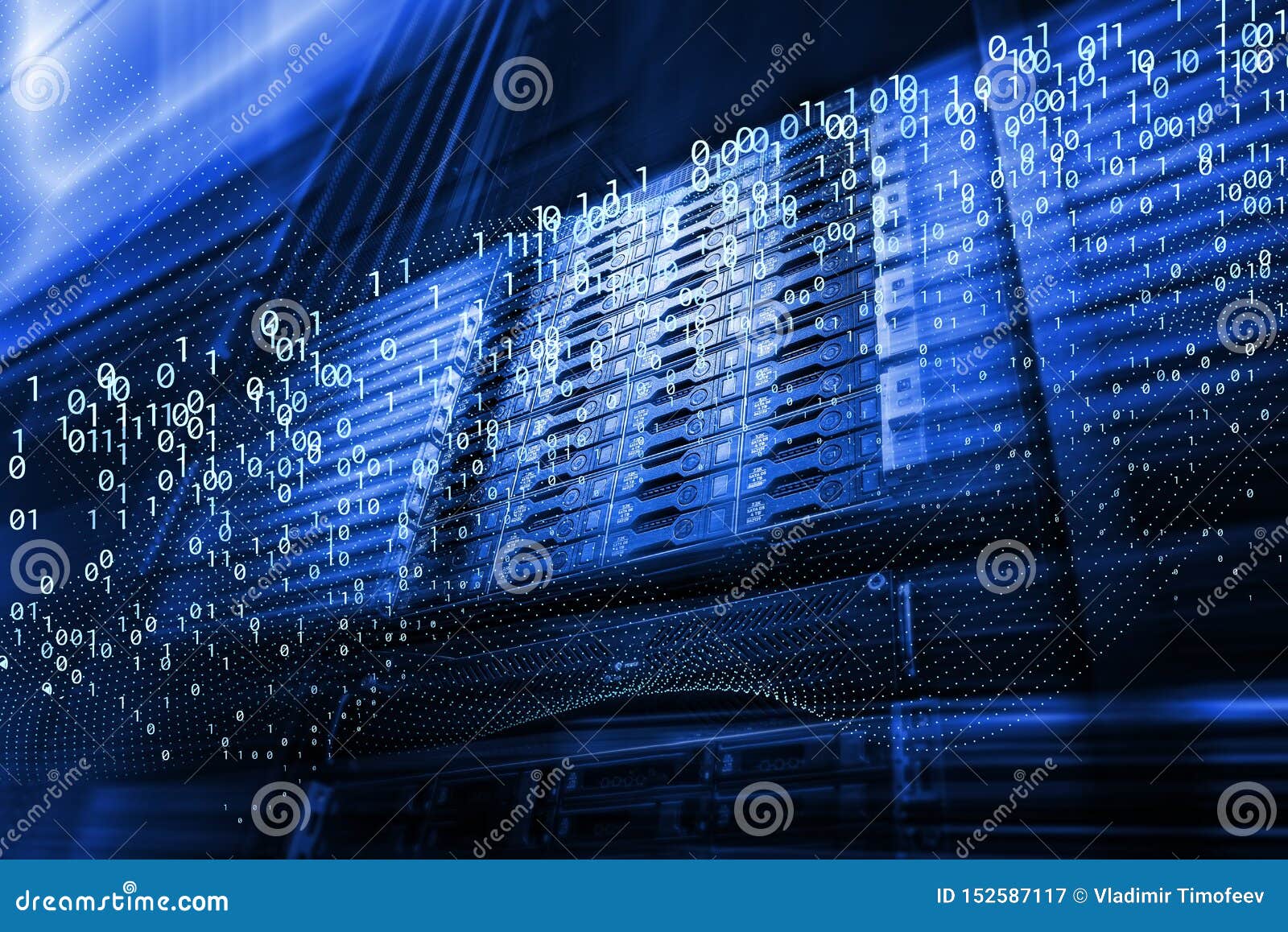 Digital Matrix Code Stream. Abstract Image Light Traces. Visualization of Hacker Attacks on ...