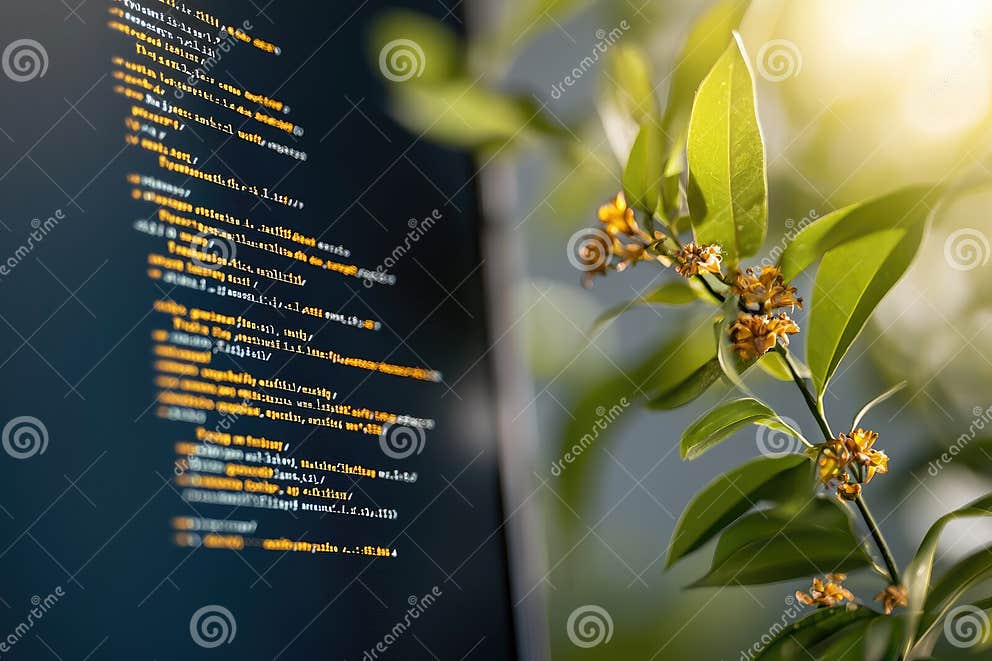 Digital Matrix: Creative Wallpaper Displaying Lines of Computer Code, Blending Technology ...