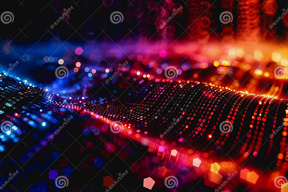 Digital Matrix Data Waveform on Music Dynamic Wave Abstract Concept ...