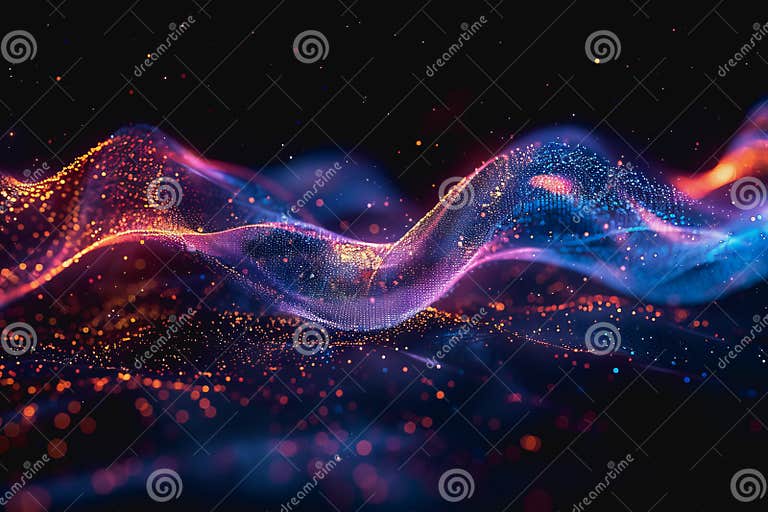Digital Matrix Data Waveform on Music Dynamic Wave Abstract Concept ...