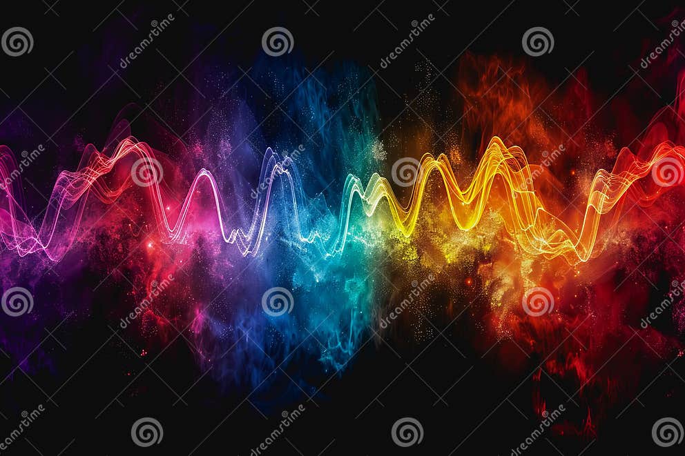 Digital Matrix Data Waveform on Music Dynamic Wave Abstract Concept ...