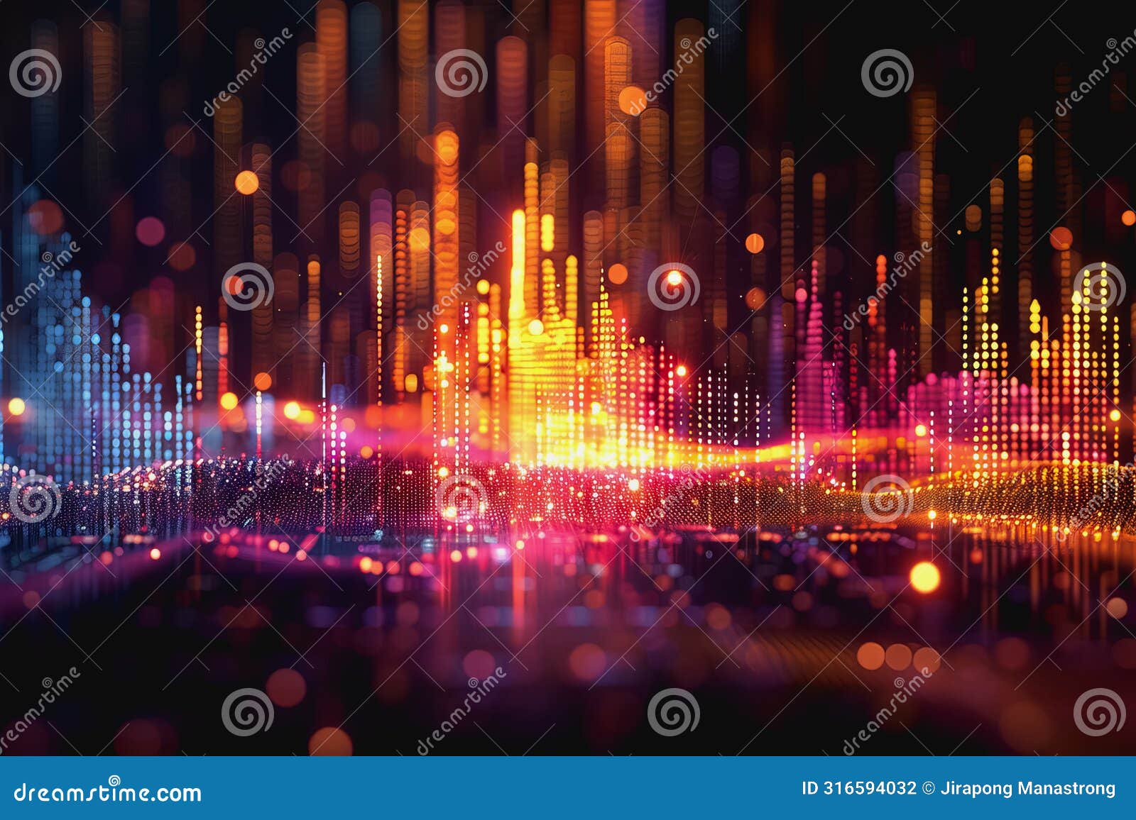 Digital Matrix Data Waveform on Music Dynamic Wave Abstract Concept ...