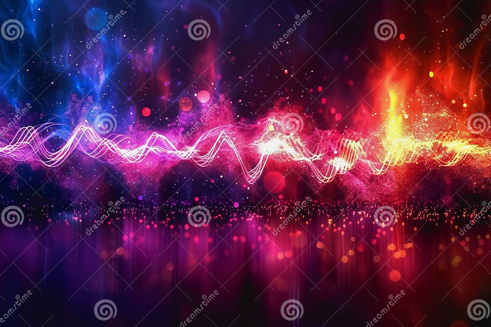 Digital Matrix Data Waveform on Music Dynamic Wave Abstract Concept ...