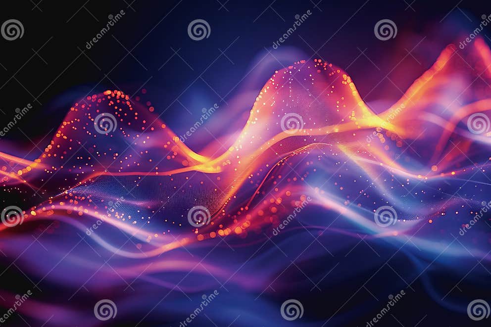 Digital Matrix Data Waveform on Music Dynamic Wave Abstract Concept ...