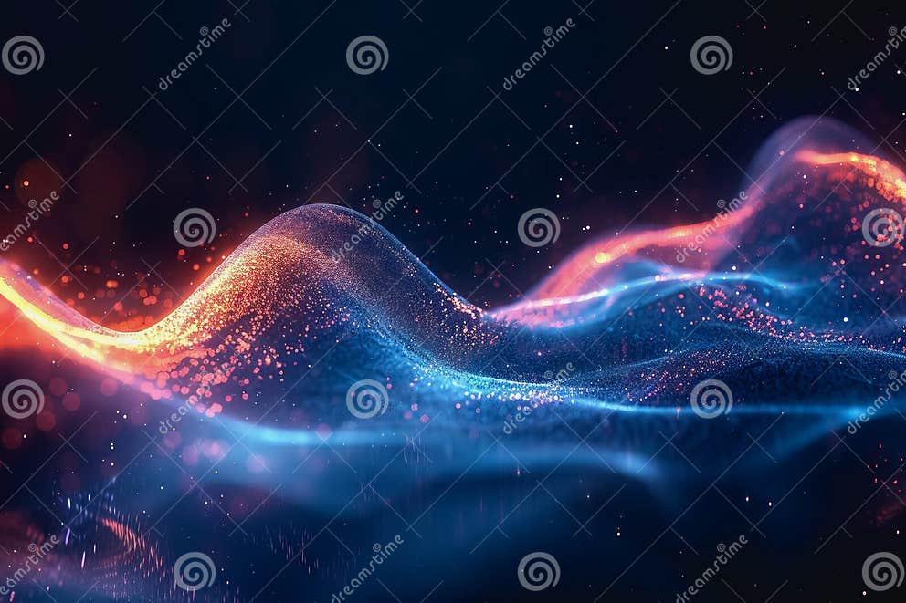 Digital Matrix Data Waveform on Music Dynamic Wave Abstract Concept ...