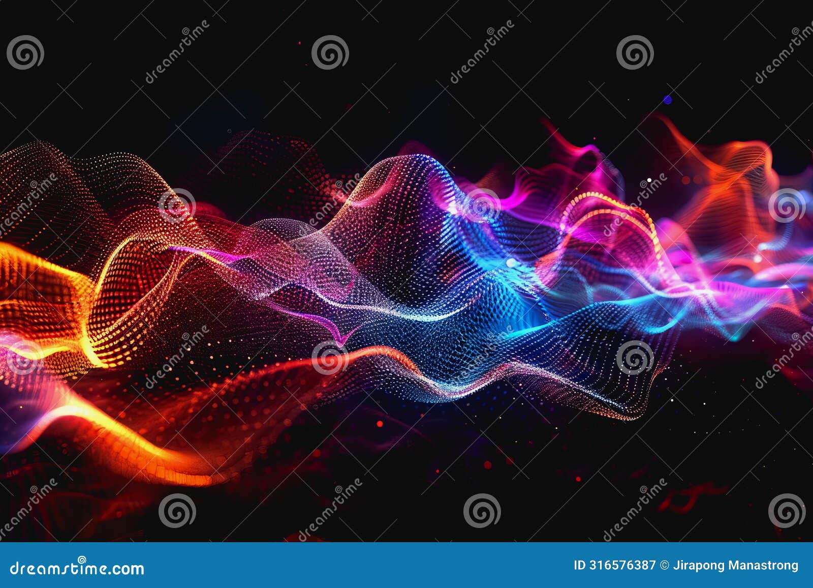 Digital Matrix Data Waveform on Music Dynamic Wave Abstract Concept ...