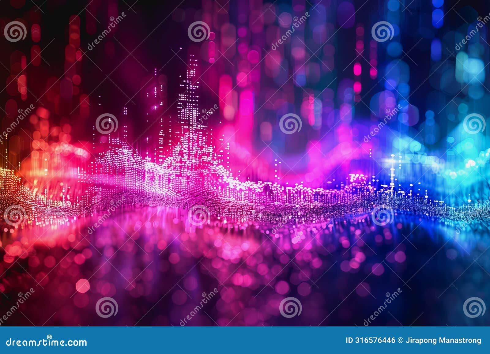 Digital Matrix Data Waveform on Music Dynamic Wave Abstract Concept ...