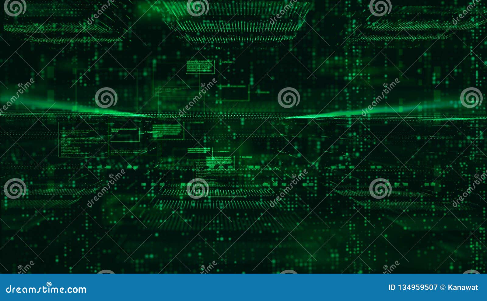 Digital Matrix Particles and Grid Abstract Background Stock ...
