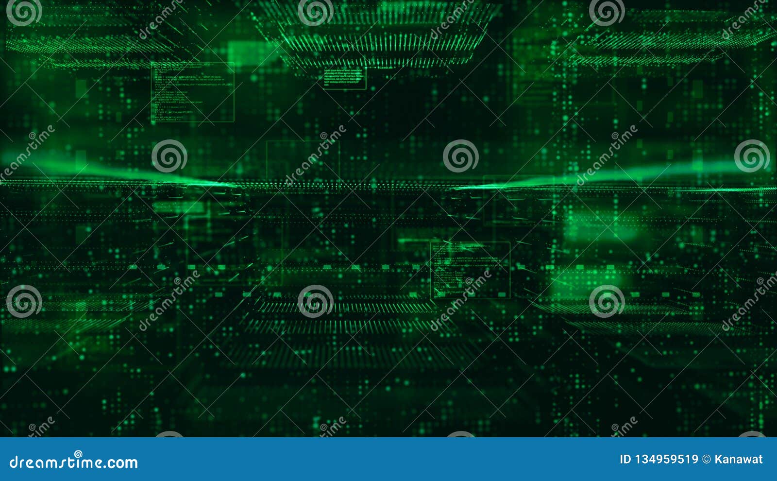 Digital Matrix Particles and Grid Abstract Background Stock ...