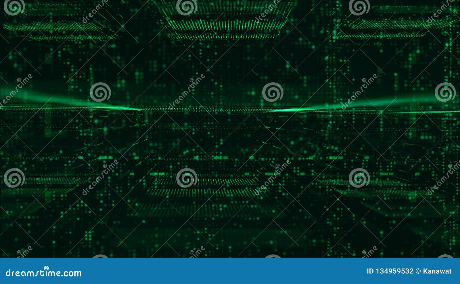 Digital Matrix Particles and Grid Abstract Background Stock ...