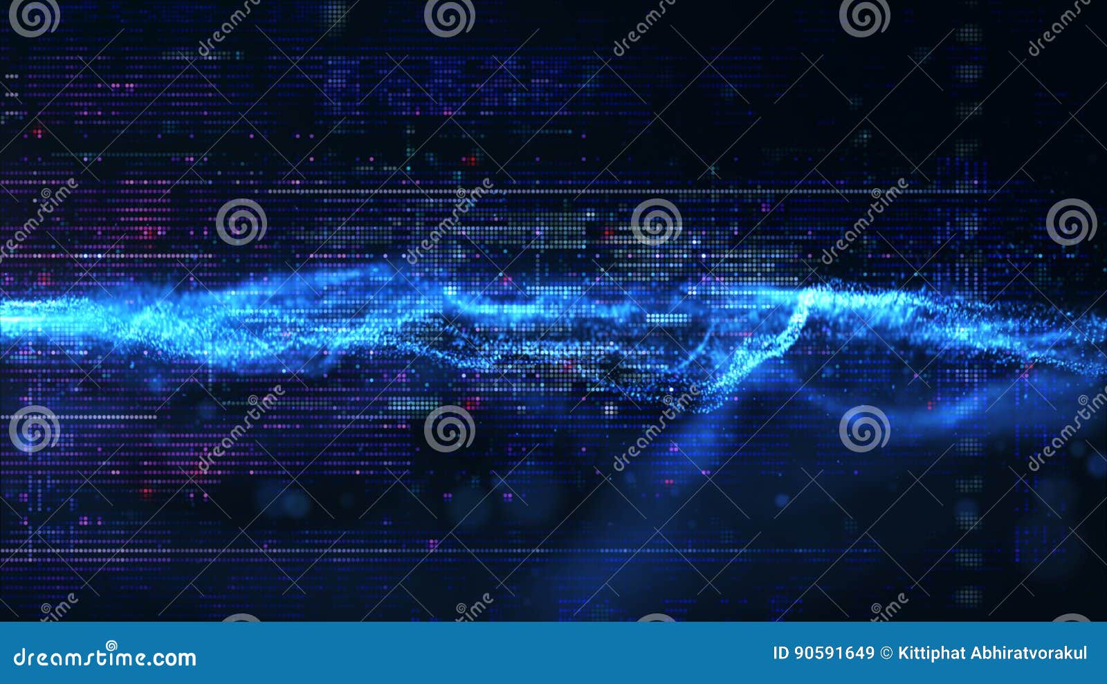 Digital Matrix Particles Grid Stock Illustration - Illustration of glow ...