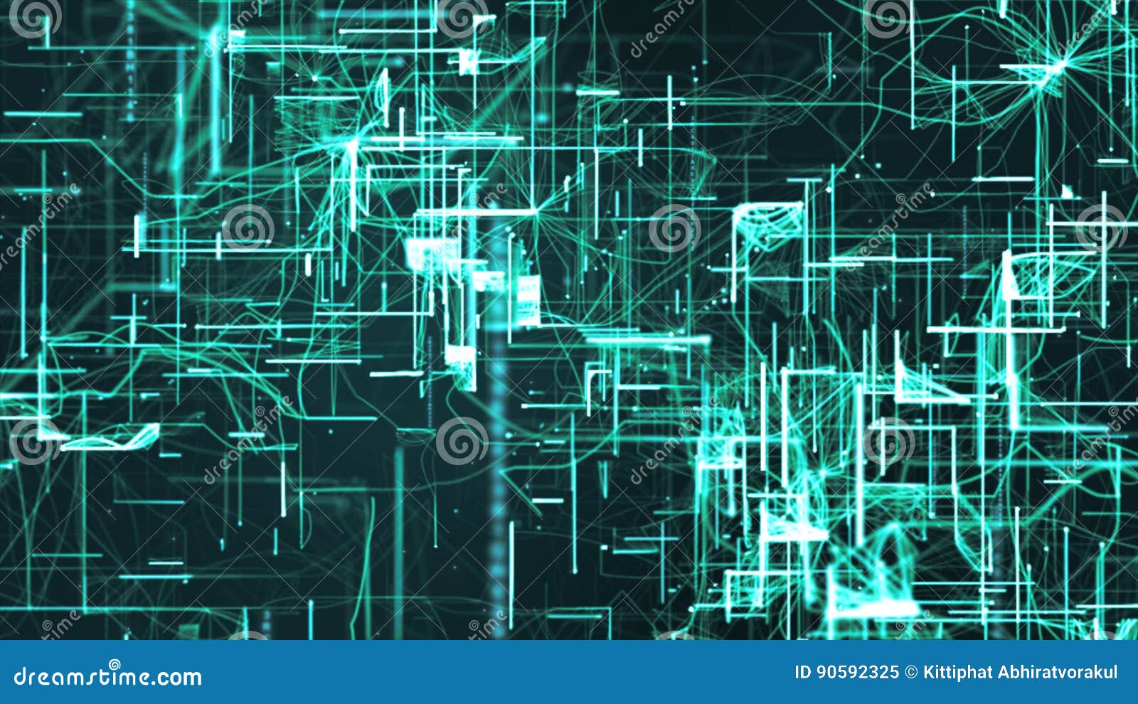 Digital Matrix Particles Grid Stock Illustration - Illustration of grid ...