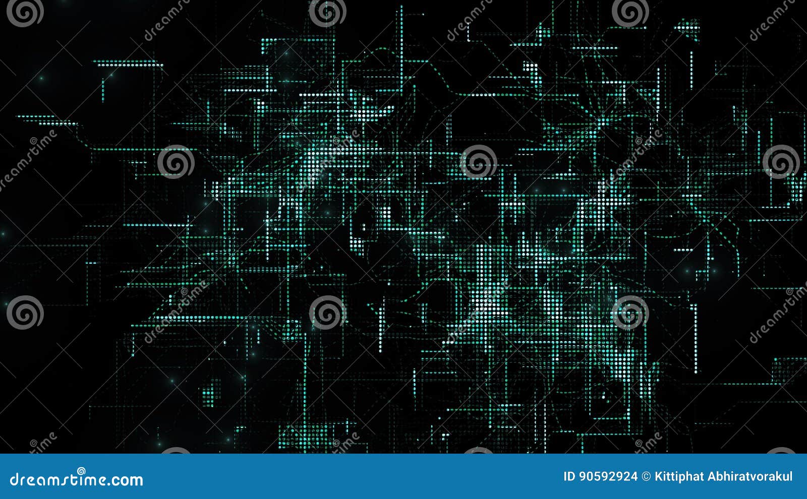 Digital Matrix Particles Grid Stock Illustration - Illustration of data ...