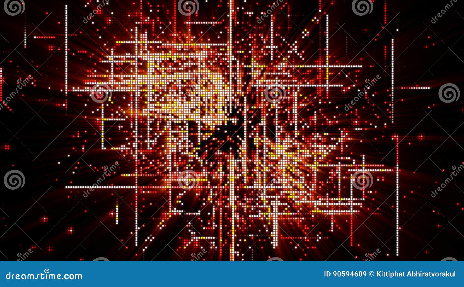 Digital Matrix Particles Grid Stock Illustration - Illustration of ...