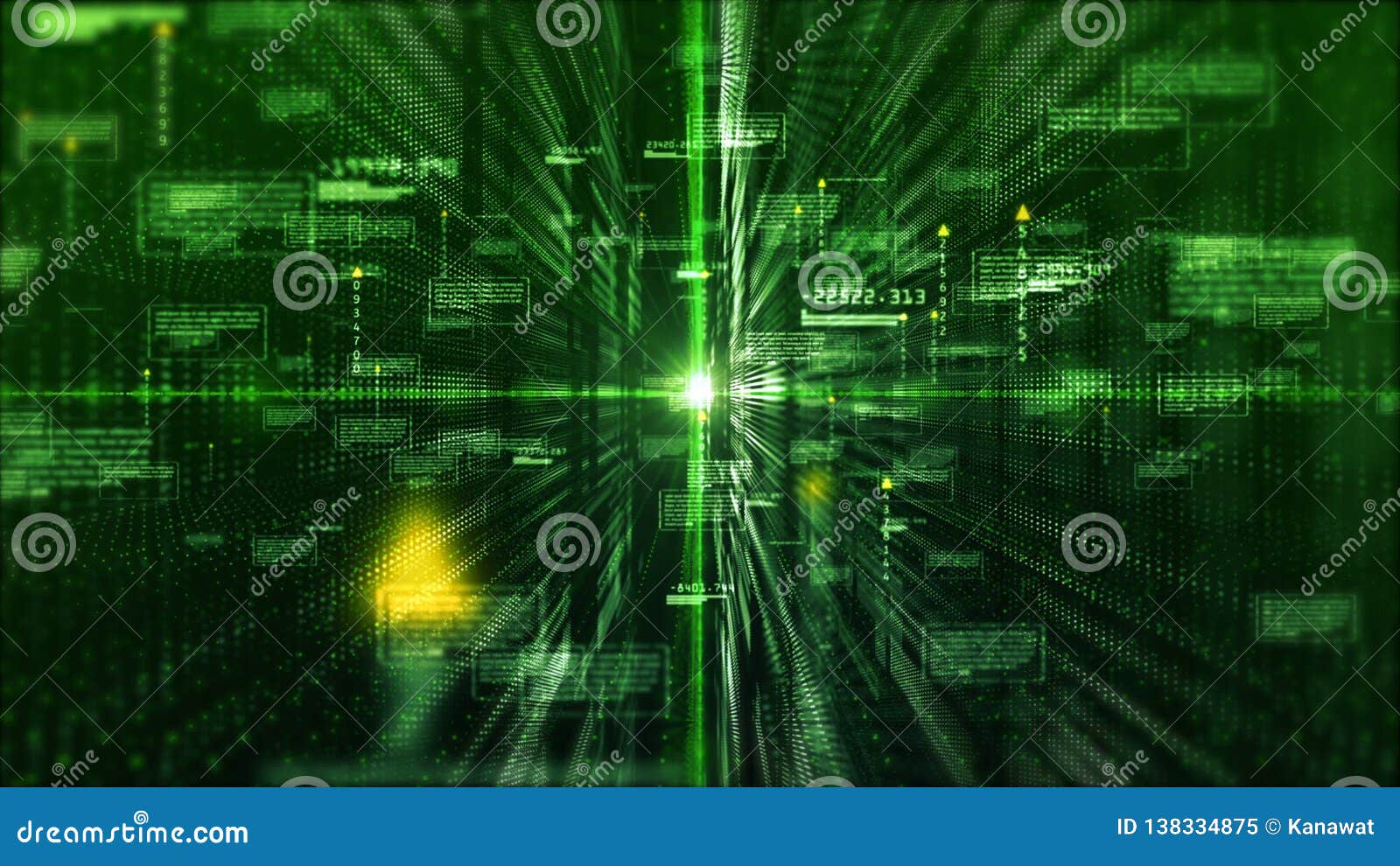 Digital Matrix Particles and Light Abstract Background. Motion Graphics ...