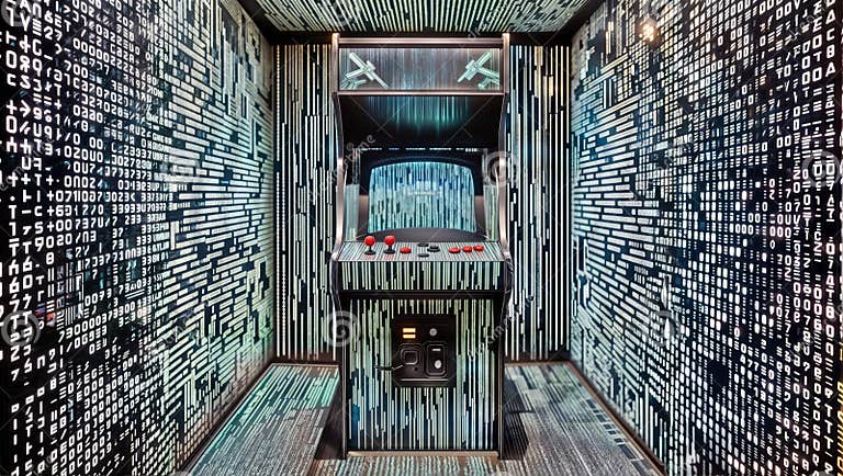 Digital Matrix Room, Generative Ai Stock Illustration - Illustration of ...