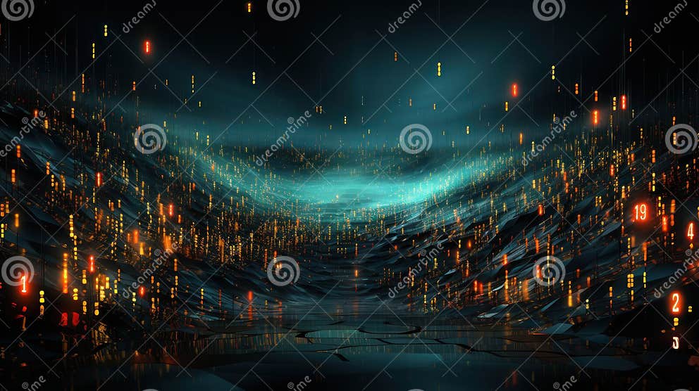 Digital Matrix: Seamless Screen Code Numbers Texture Stock Illustration ...