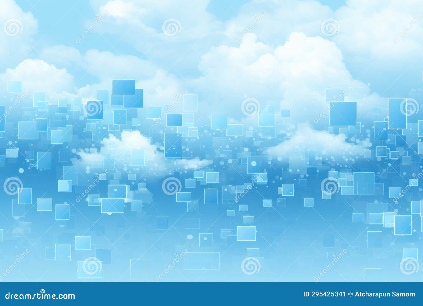 Digital Matrix Theme Light Blue Sky and Clouds Backgrounds Stock ...