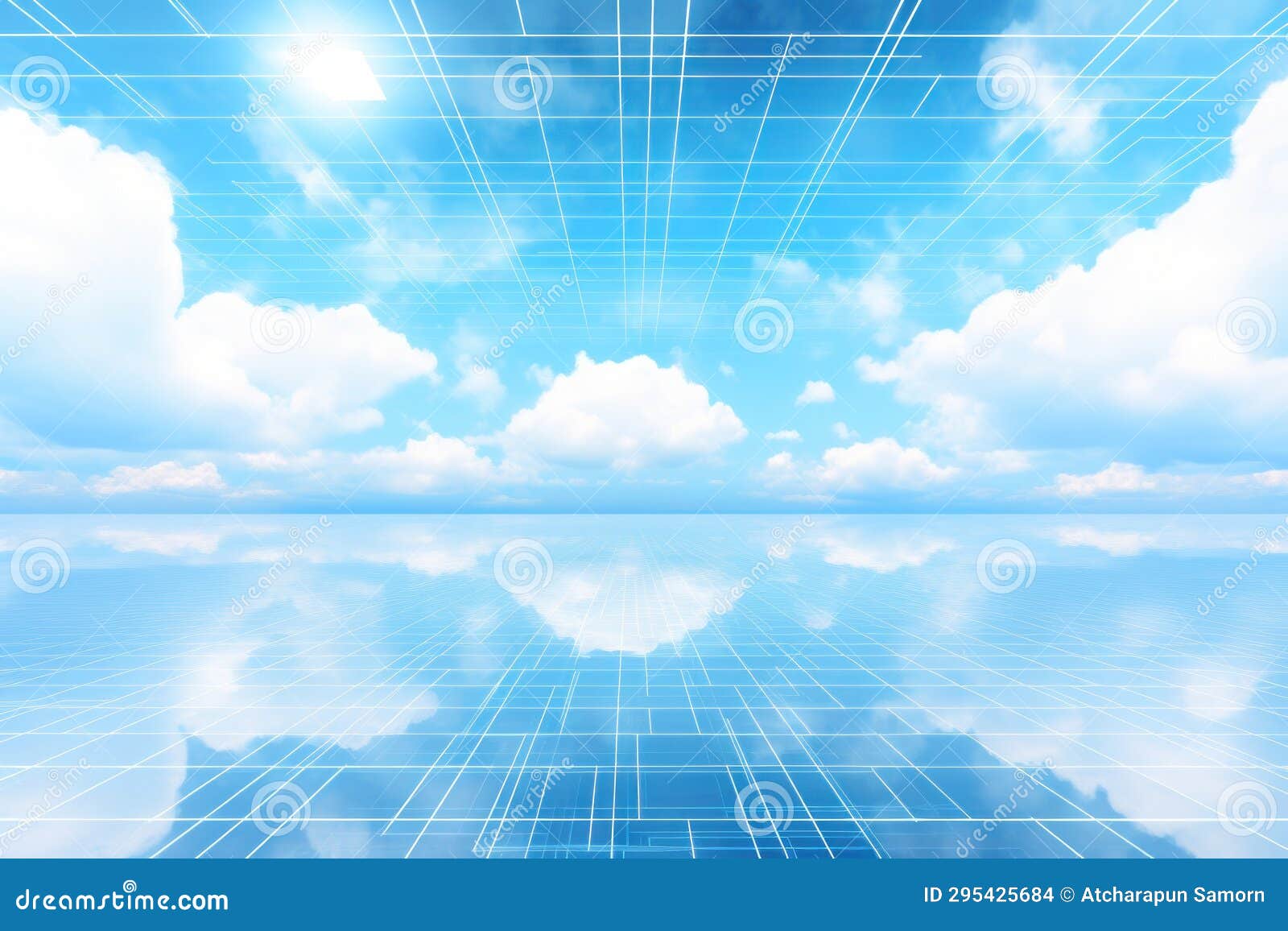 Digital Matrix Theme Light Blue Sky and Clouds Backgrounds Stock Photo ...