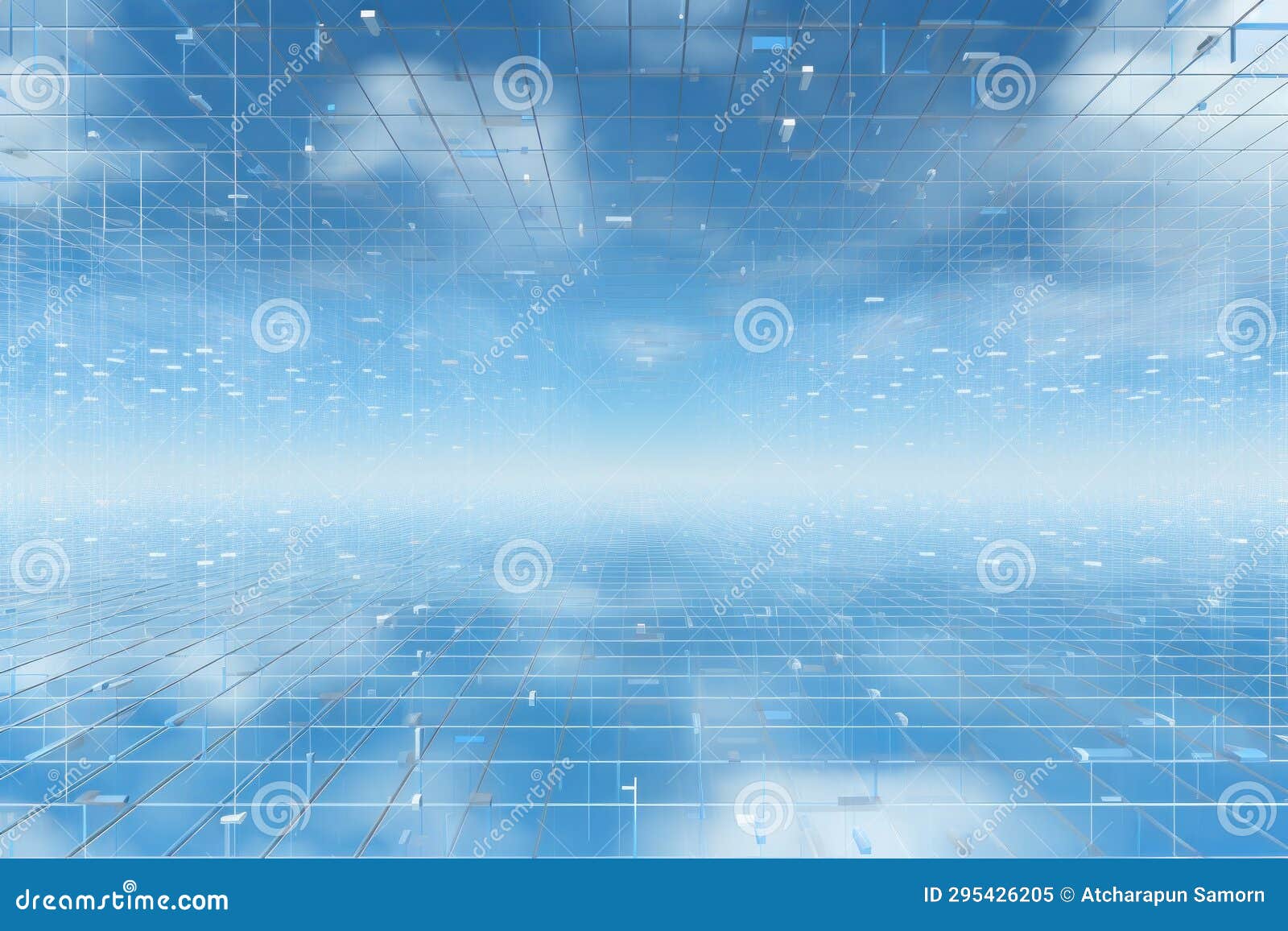 Digital Matrix Theme Light Blue Sky and Clouds Backgrounds Stock Image ...