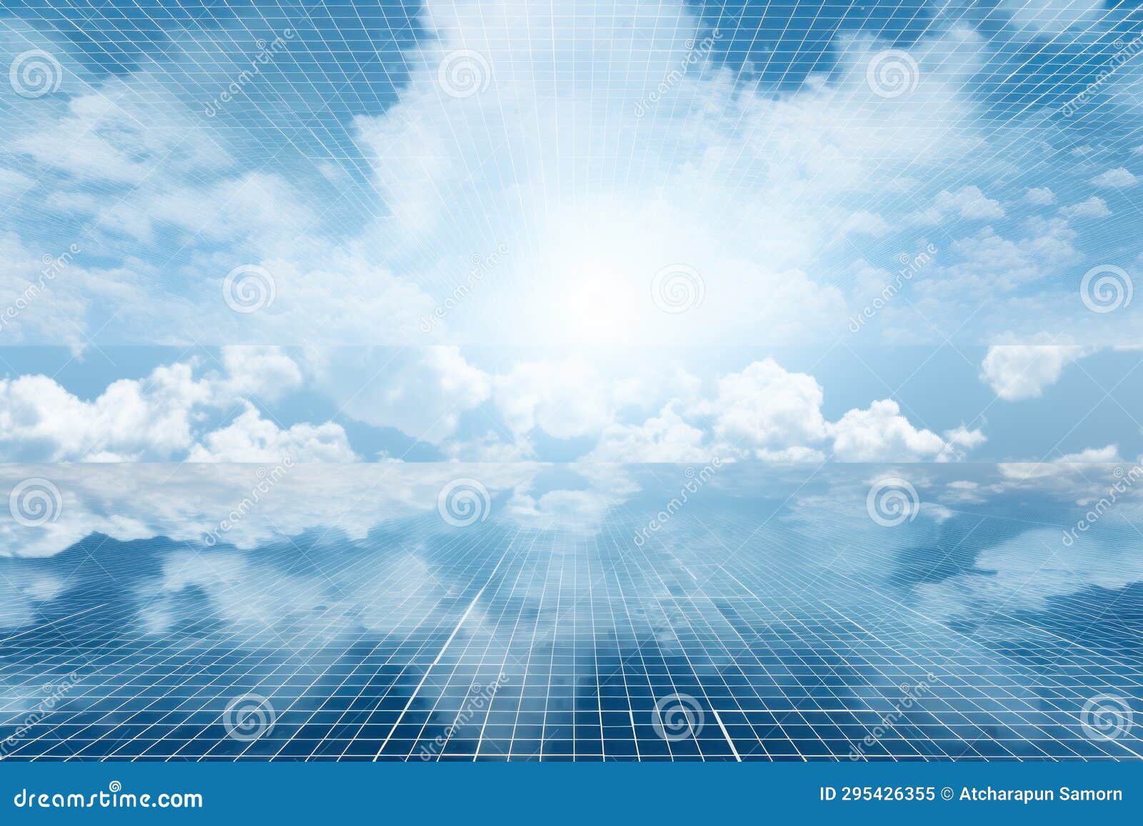 Digital Matrix Theme Light Blue Sky and Clouds Backgrounds Stock Image ...
