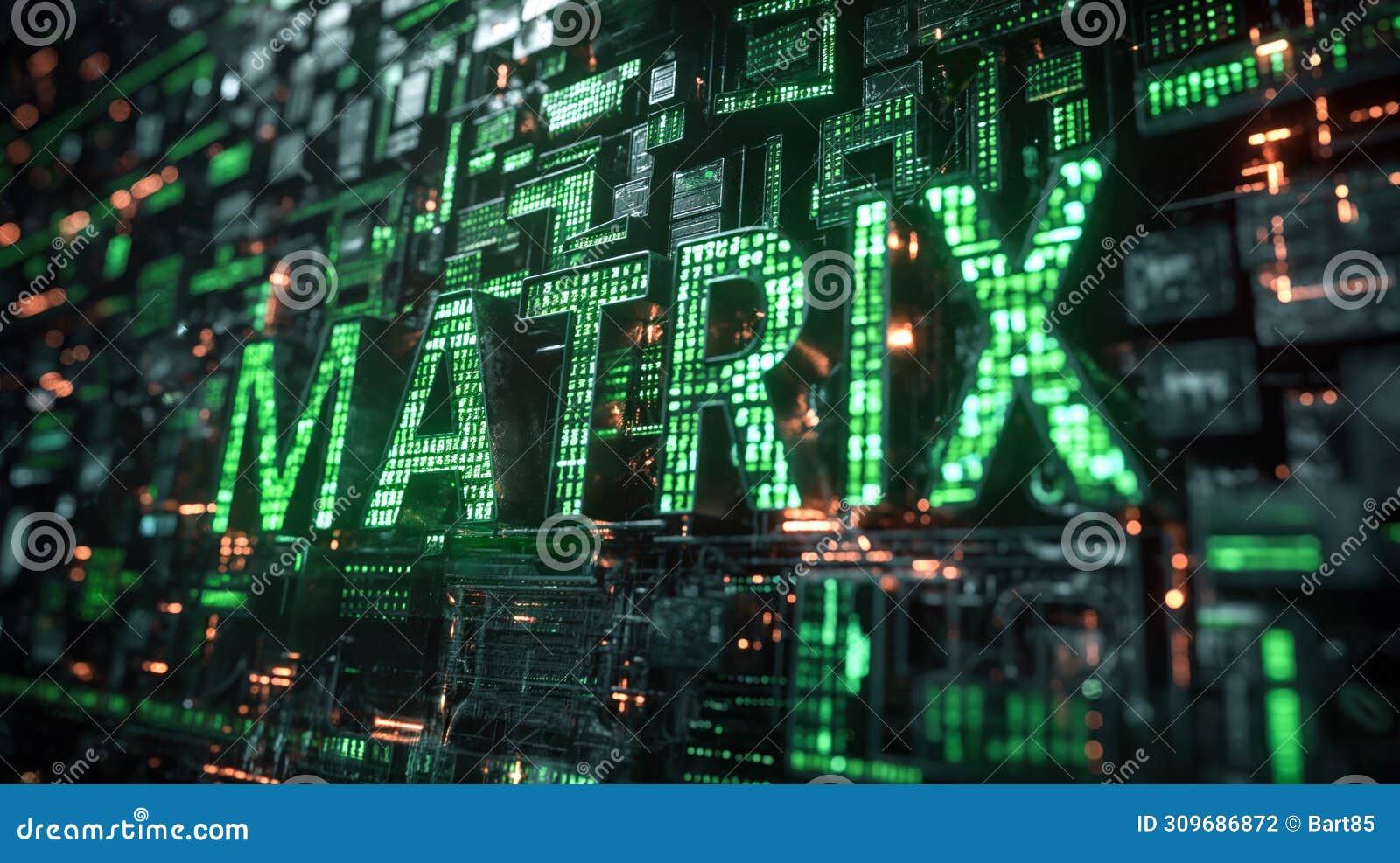 Digital Matrix-Themed Background with Glowing Green Binary Codes ...