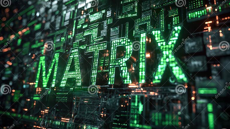 Digital Matrix-Themed Background with Glowing Green Binary Codes Signifying Cyber Data and ...