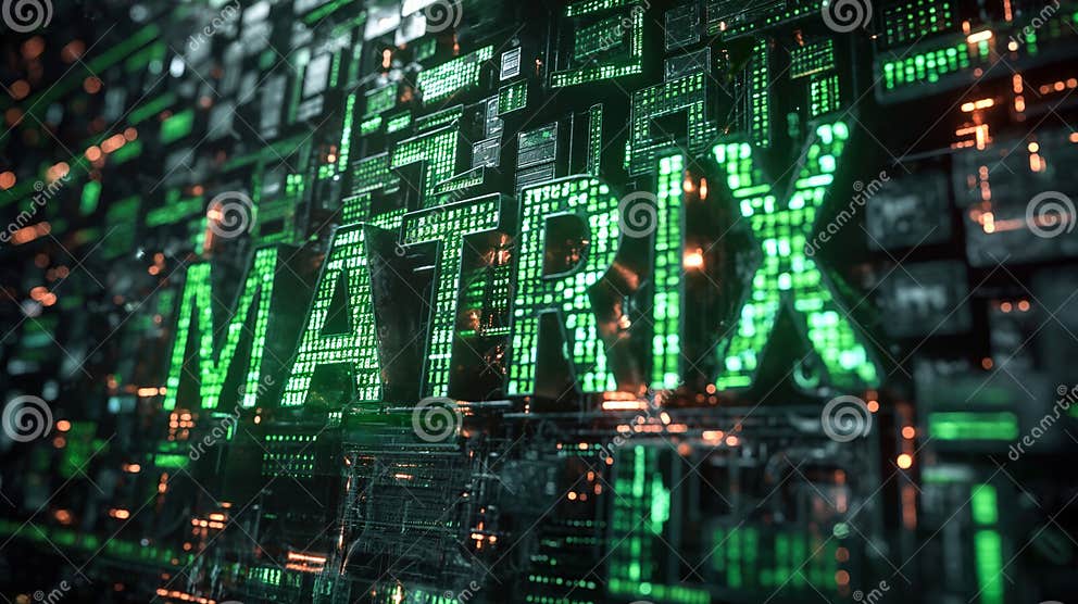 Digital Matrix-Themed Background with Glowing Green Binary Codes Signifying Cyber Data and ...