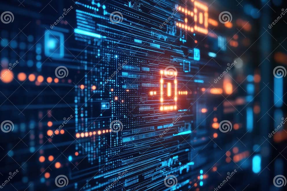 Digital Matrix, a Visual Representation of Binary Code and Data Flow ...