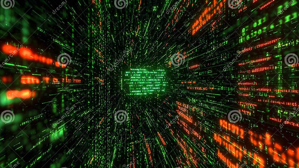 Digital Matrix Visualization Cyber Space Graphic Design Abstract ...