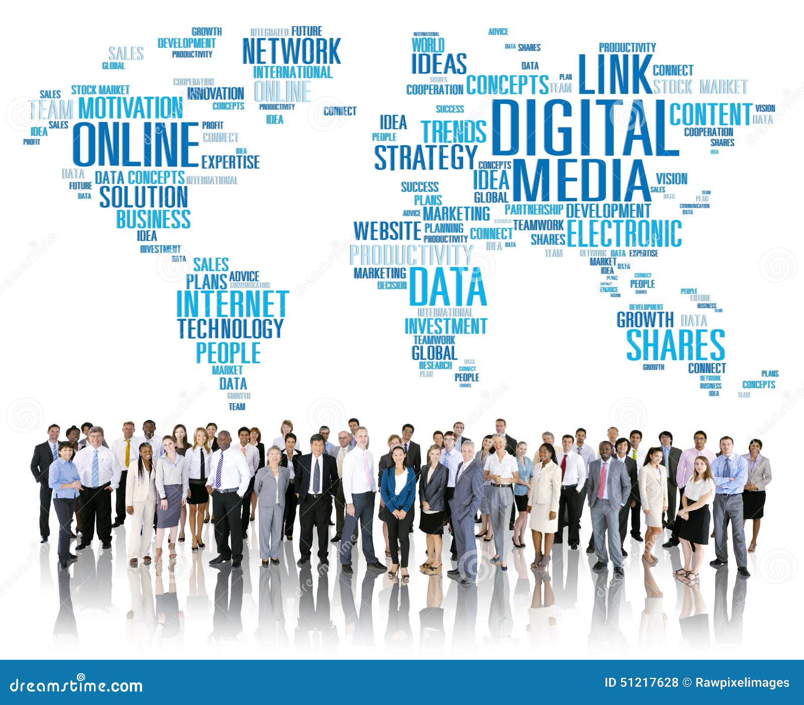 Digital Media Connecting Content Network Technology Concept Stock ...