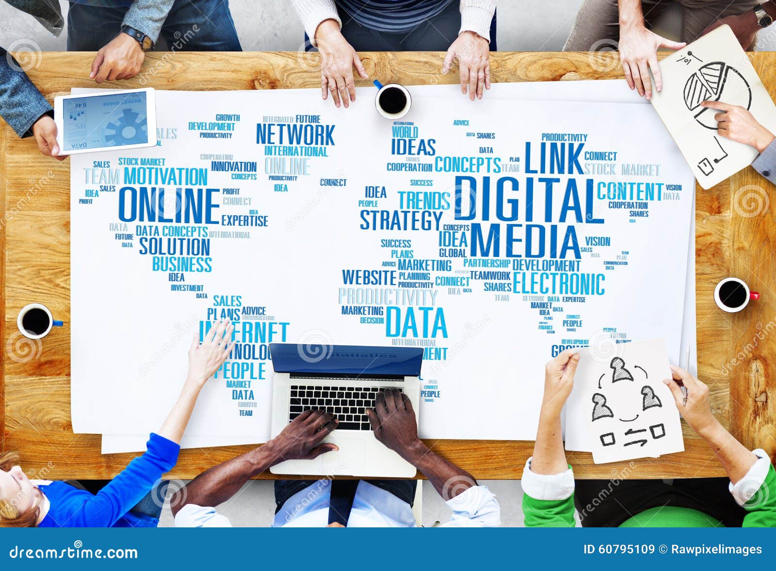 Digital Media Connecting Content Network Technology Concept Stock Image ...