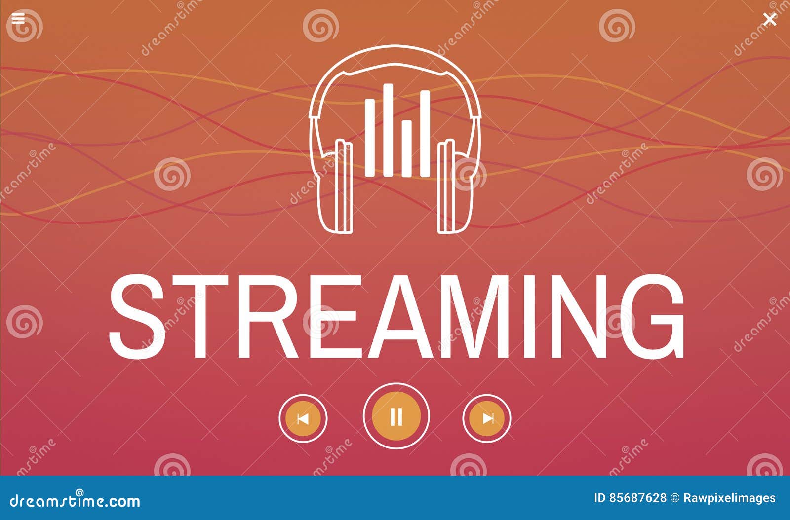 Digital Media Music Streaming Audio Leisure Stock Illustration ...