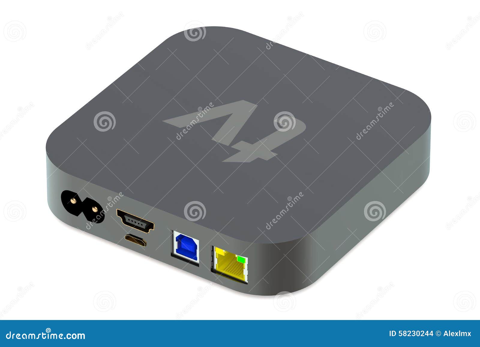 Digital Media Player Back View Stock Illustration - Illustration of ...