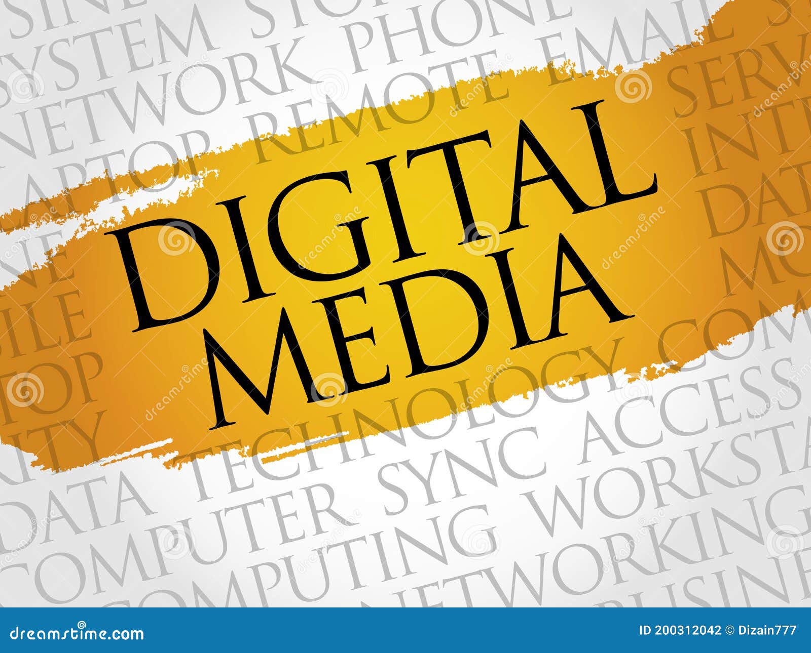 Digital Media word cloud stock illustration. Illustration of internet ...