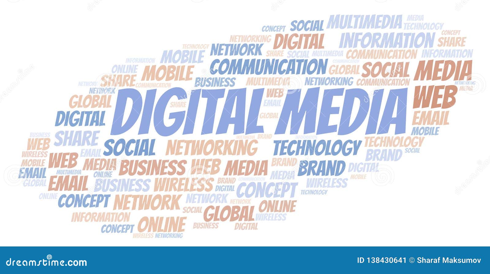 Digital Media word cloud stock illustration. Illustration of isolated ...