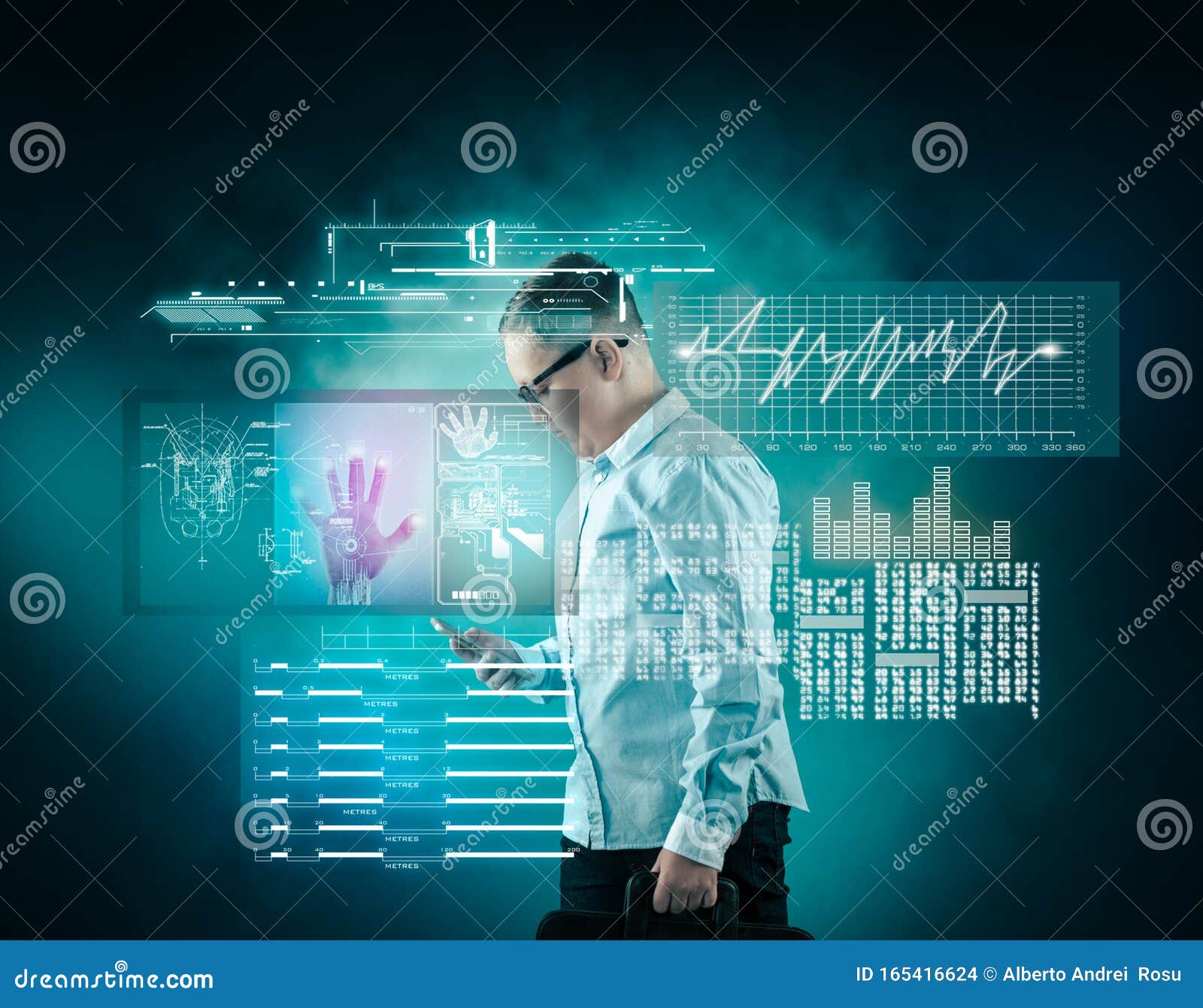 Digital Media. Young Man Using Smartphone . Stock Photo - Image of ...