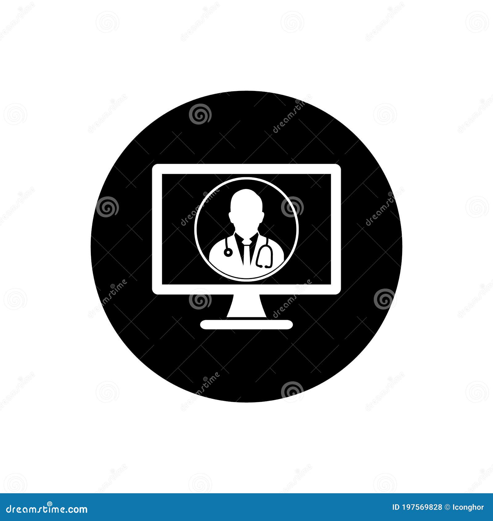 Digital Medical Service Button Icon. Stock Vector - Illustration of ...