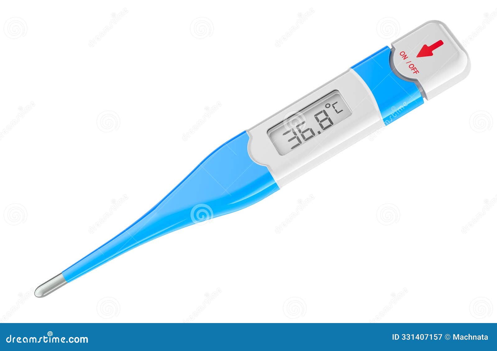 Digital Medical Thermometer. Oral Thermometer with Flexible Tip, 3D ...