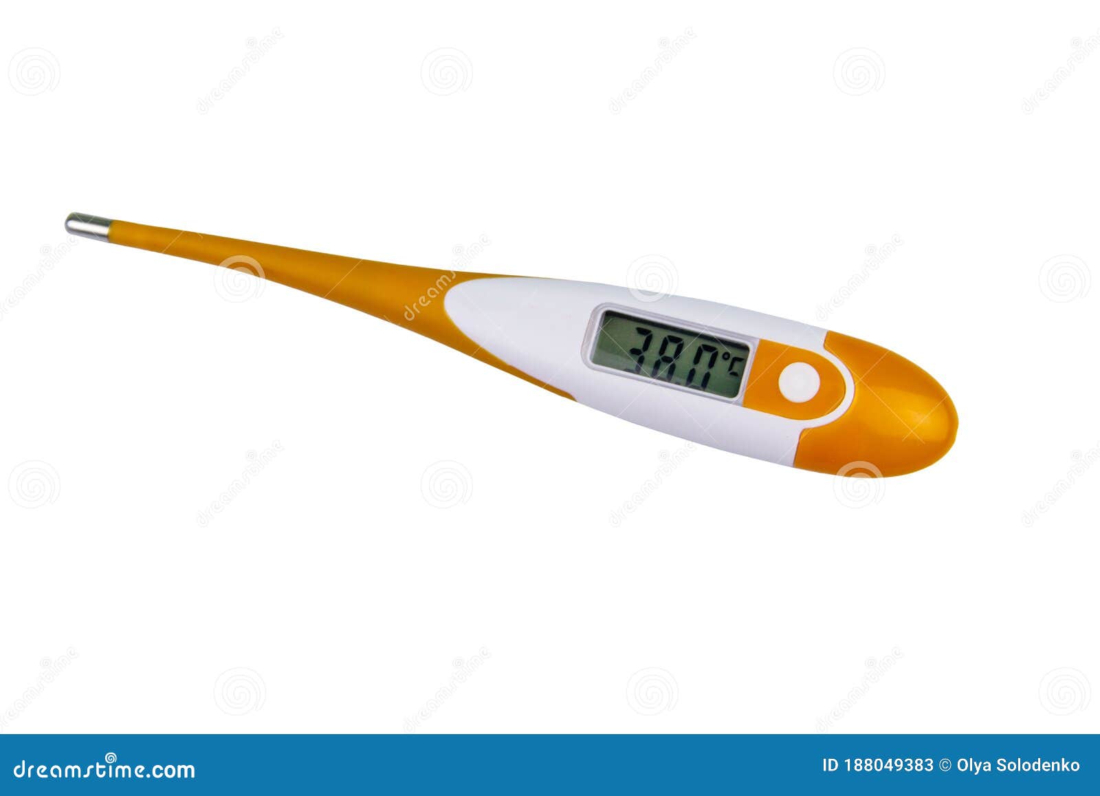Digital Medical Thermometer Showing High Fever Temperature Isolated On