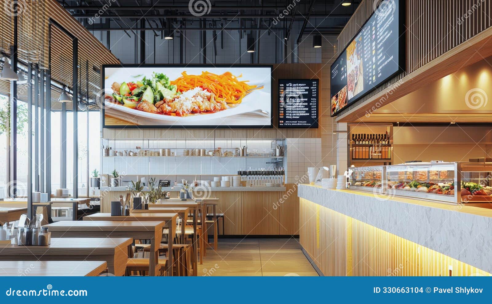 Digital Menu Board, Interior Design Concept for a Restaurant, Featuring ...