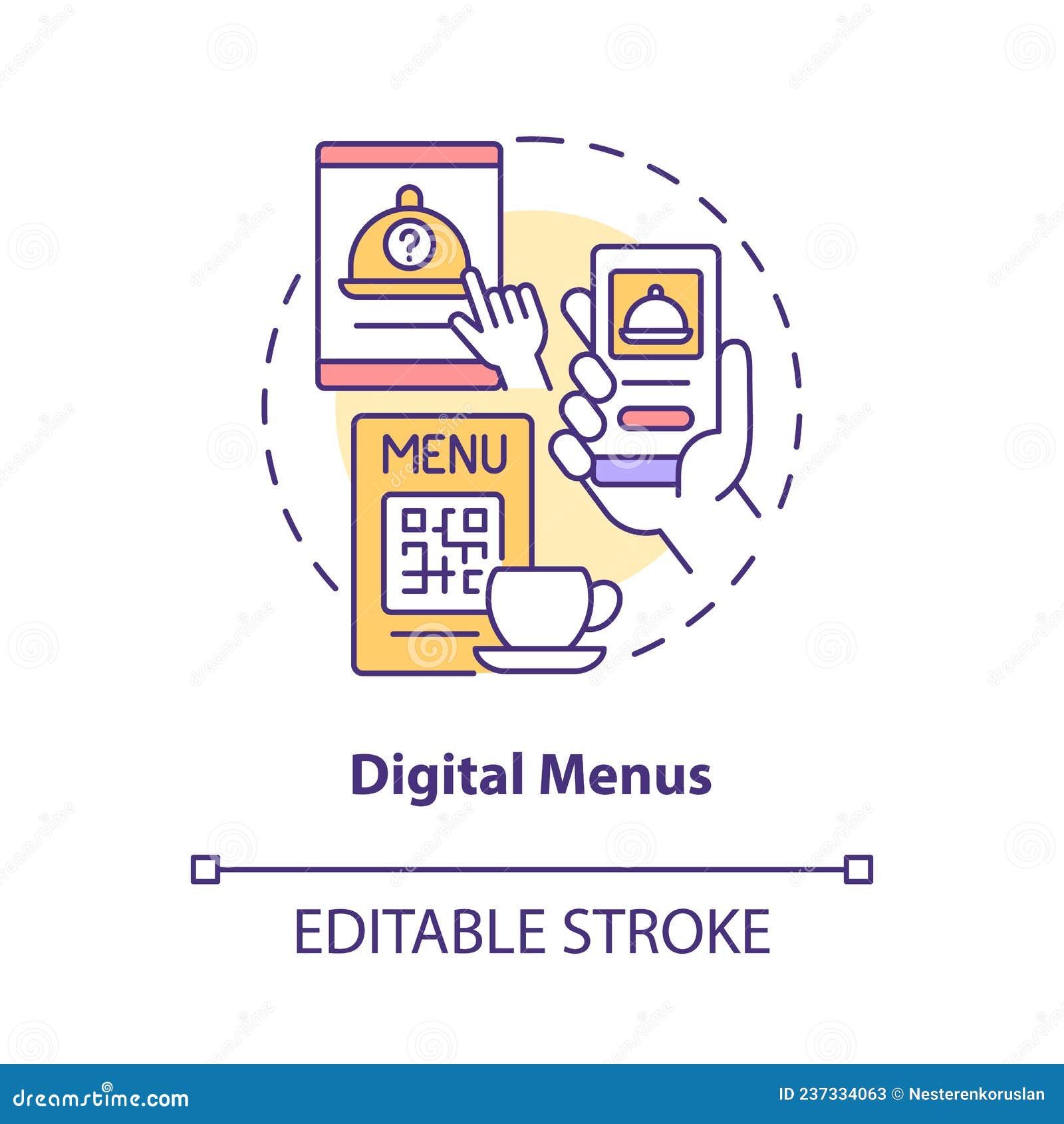 Digital menus concept icon stock vector. Illustration of software ...
