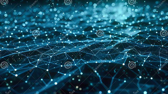 Digital Mesh Network with Interconnected Points and Lines, Ai Generated ...