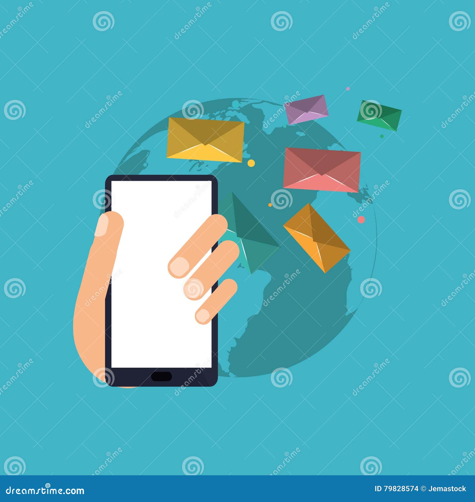 Digital Messaging Related Icons Image Stock Illustration - Illustration ...