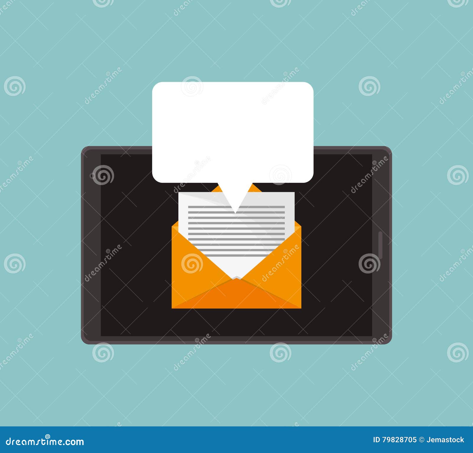 Digital Messaging Related Icons Image Stock Illustration - Illustration ...