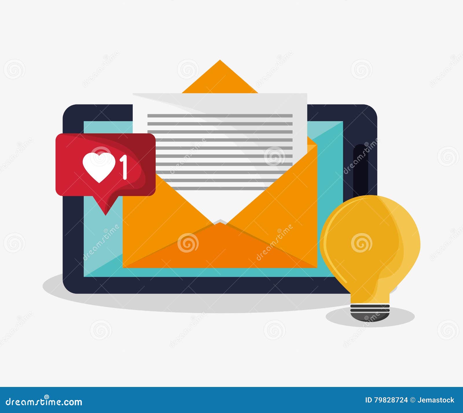 Digital Messaging Related Icons Image Stock Illustration - Illustration ...