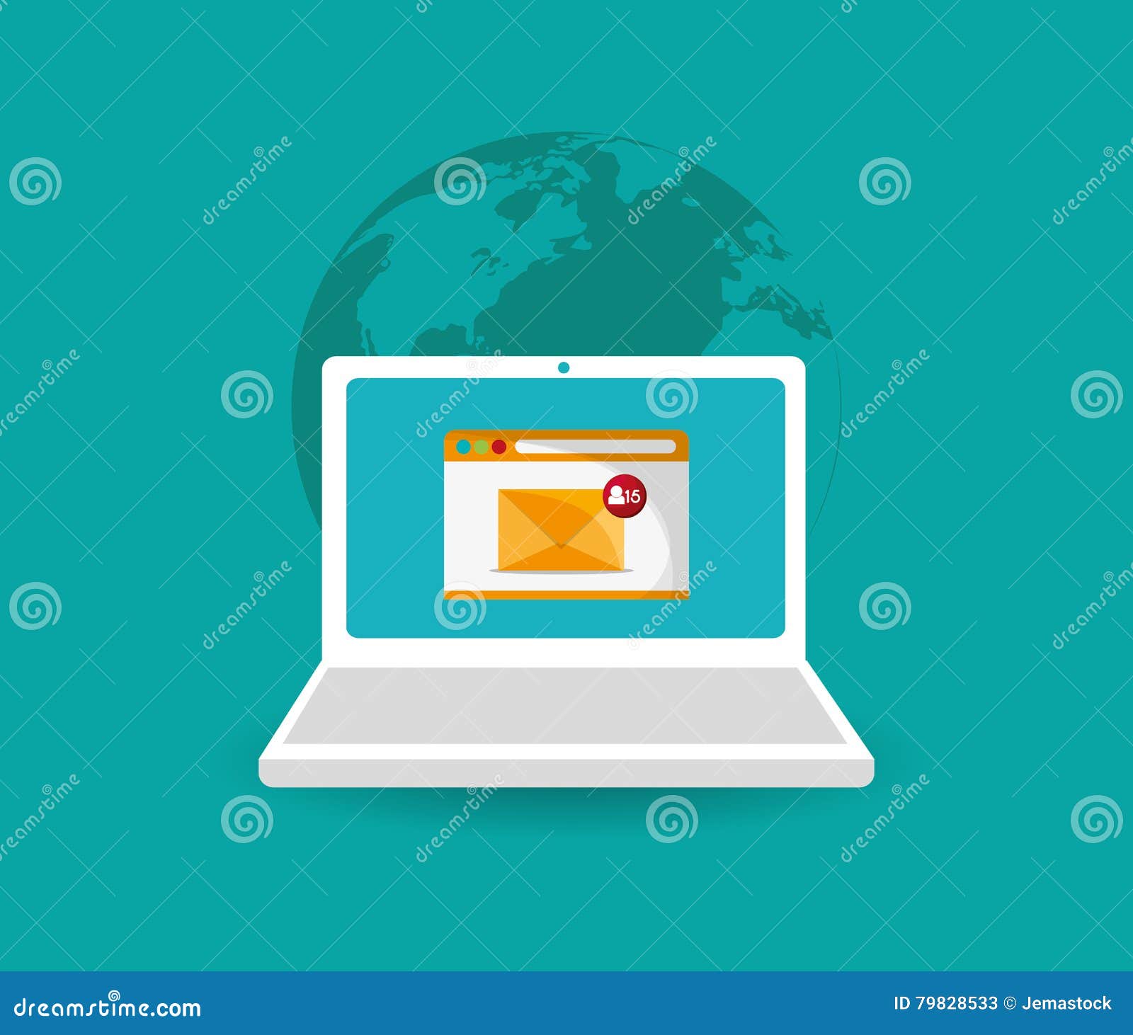 Digital Messaging Related Icons Image Stock Illustration - Illustration ...