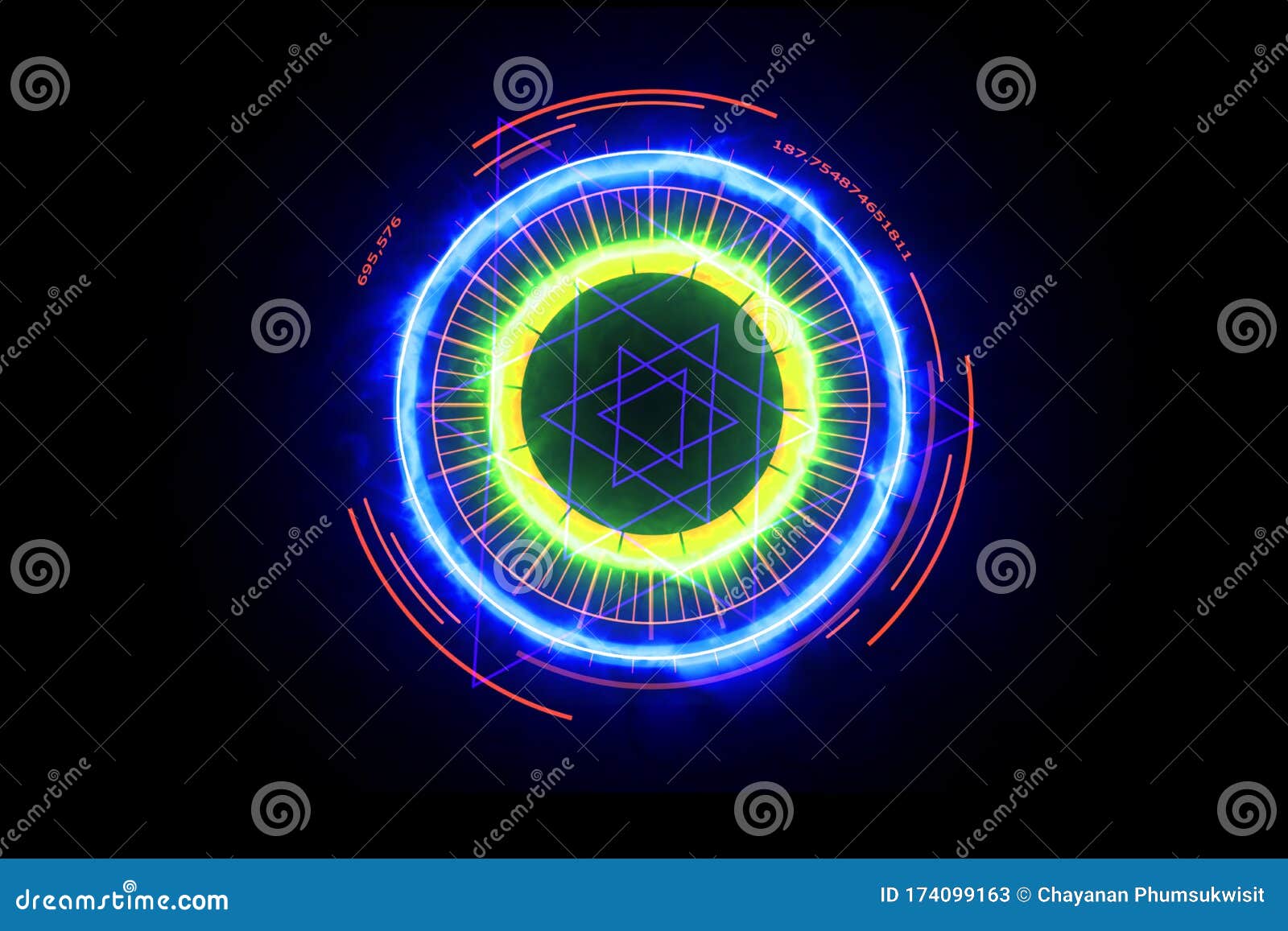 Digital Meter Energy Blue Powerful Around and Magic Blue Six Star in ...