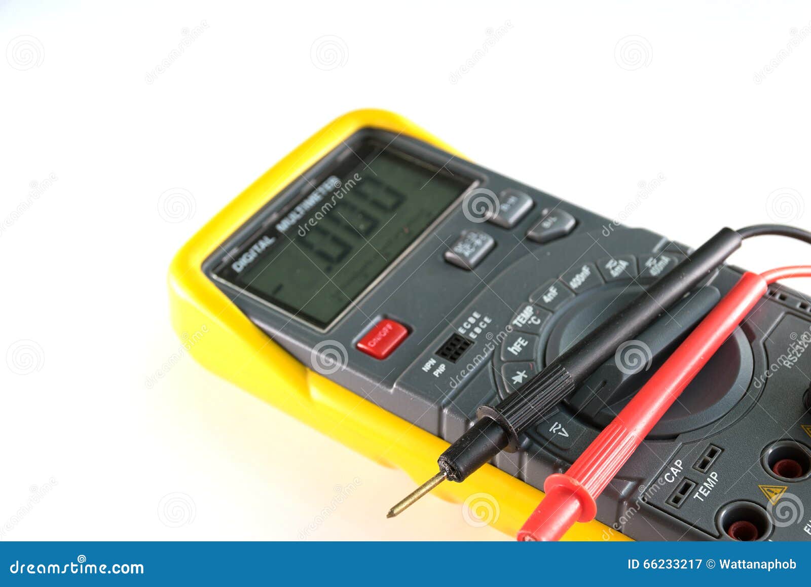 Digital Meter on White Background. Stock Image - Image of impedance ...