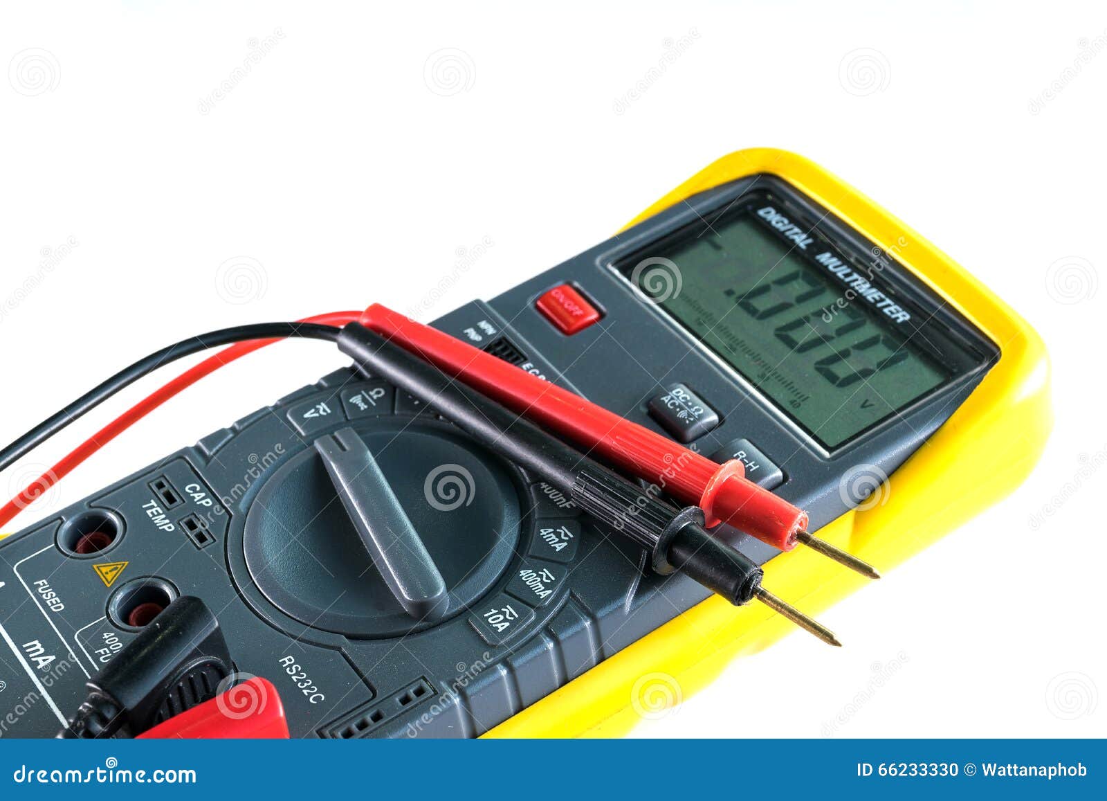 Digital Meter on White Background. Stock Photo - Image of load ...